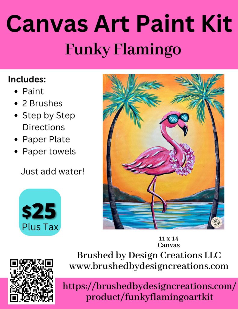 Funky Flamingo 11 x 14 Art Kit – Brushed by Design Creations LLC