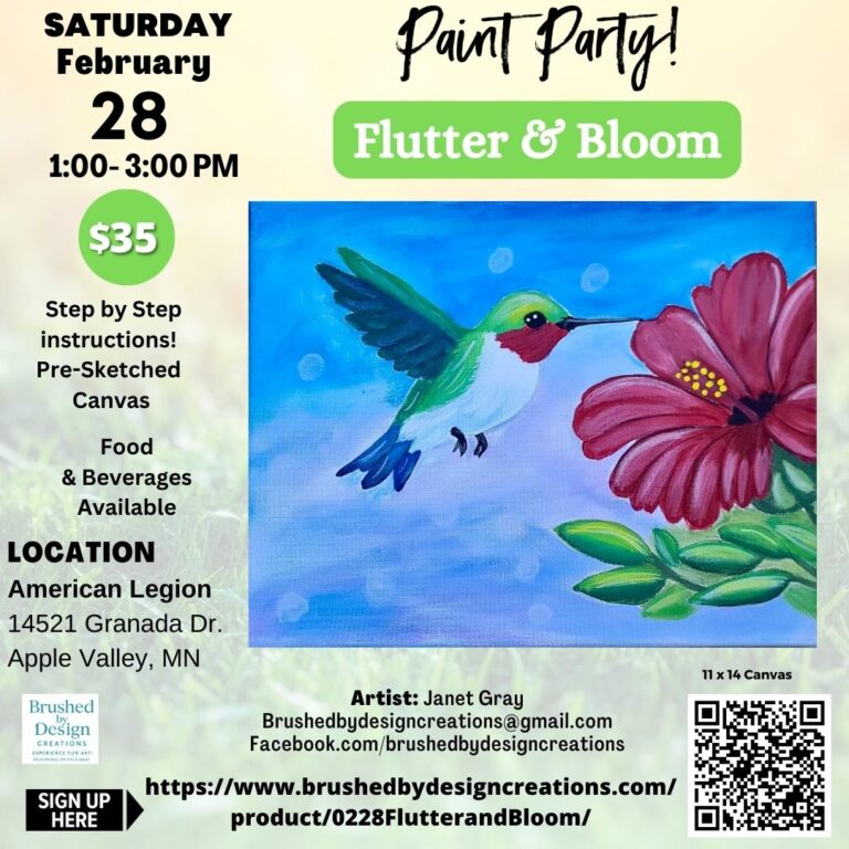 02.28.26 Flutter & Bloom, American Legion Apple Valley, MN at 1 PM ...